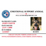 Emotional Support Animal Identification Card | United Service Dog